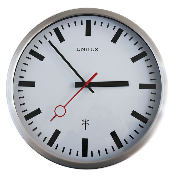 STATION silent wall clock gray metal - myunilux